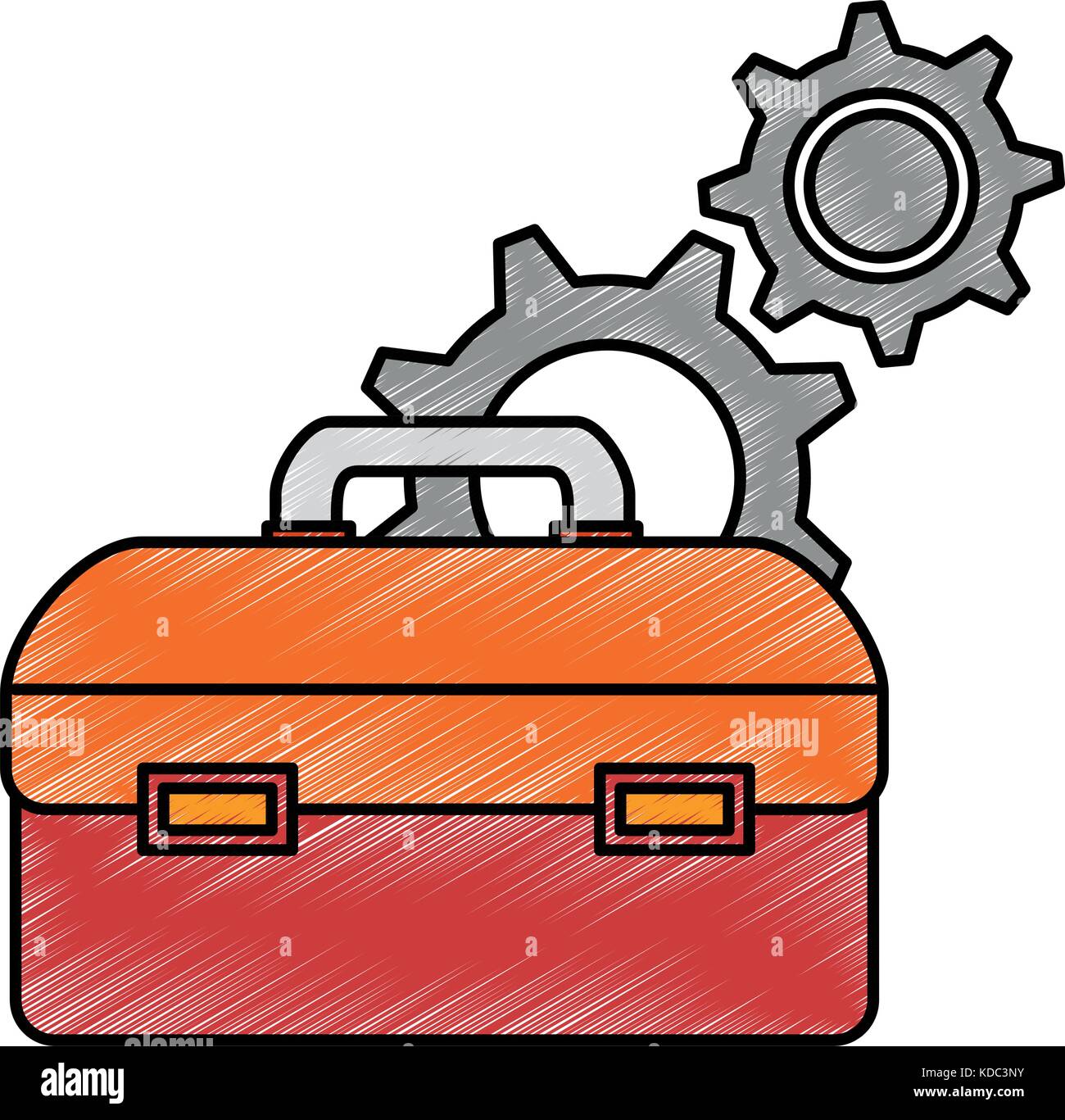 tool box with gears vector illustration design Stock Vector Image & Art ...
