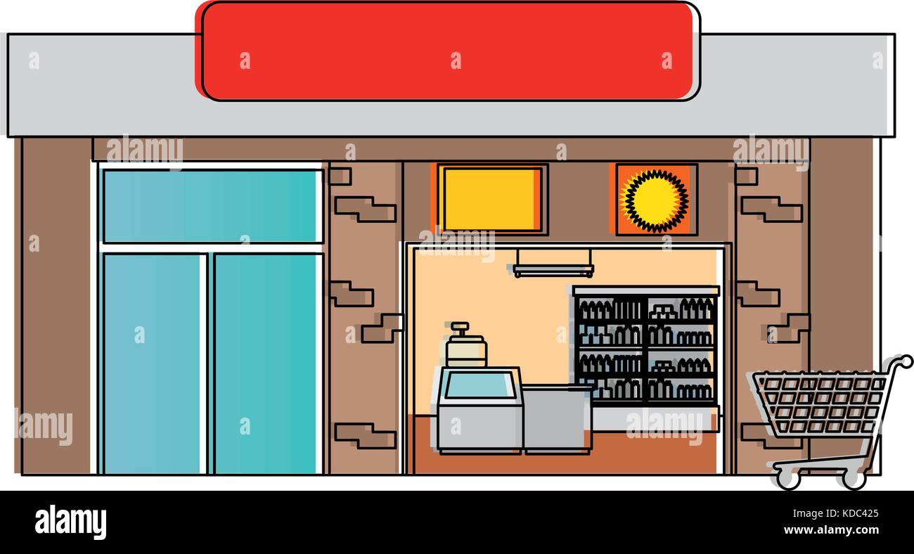 supermarket building front icon vector illustration design Stock Vector ...