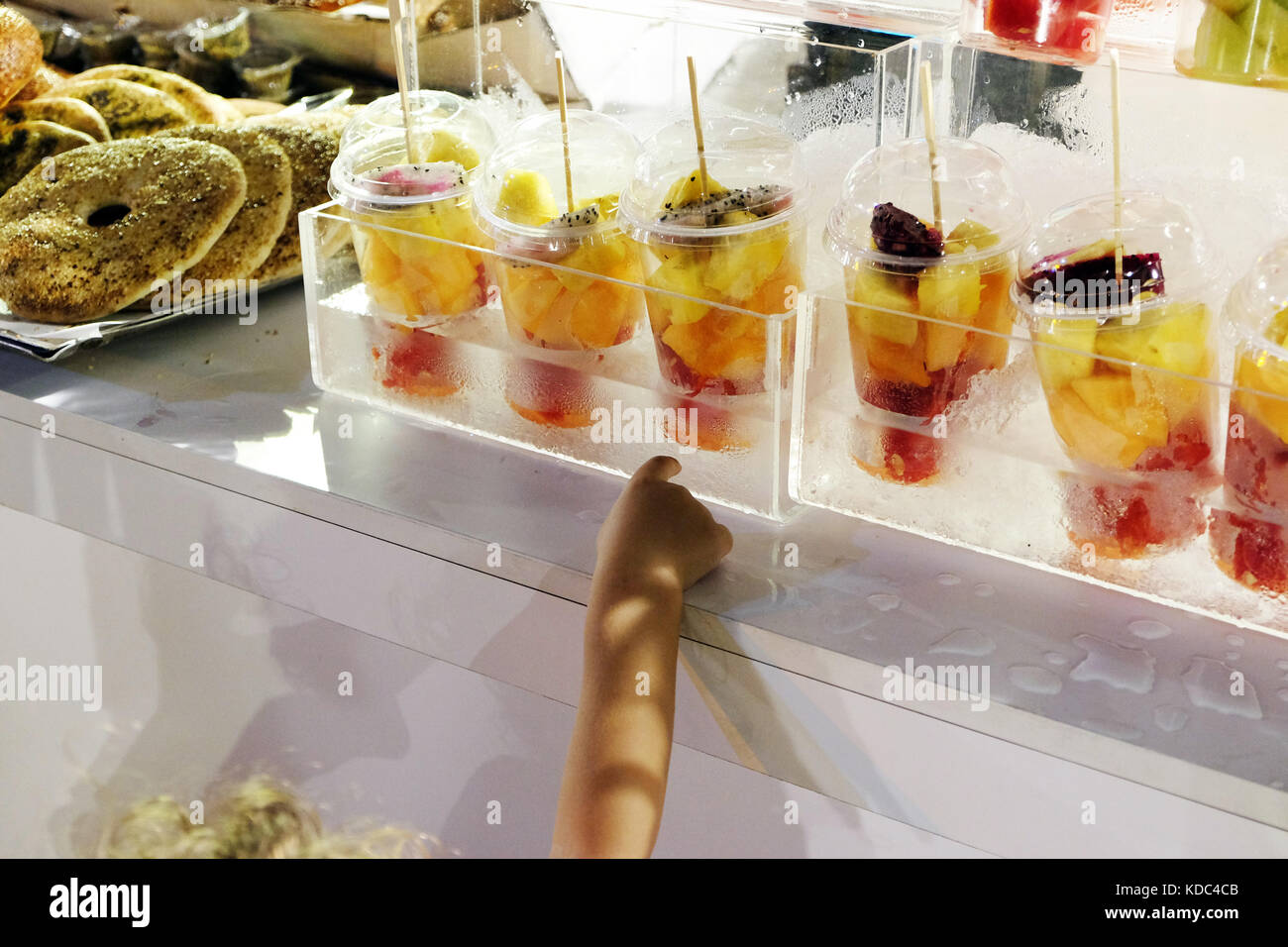Fresh fruits and fresh bread at farmers market Stock Photo - Alamy