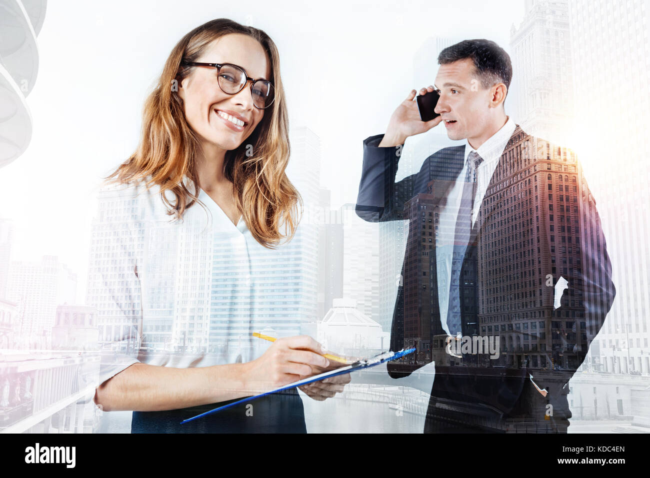 Productive day for a young clever team of managers Stock Photo - Alamy