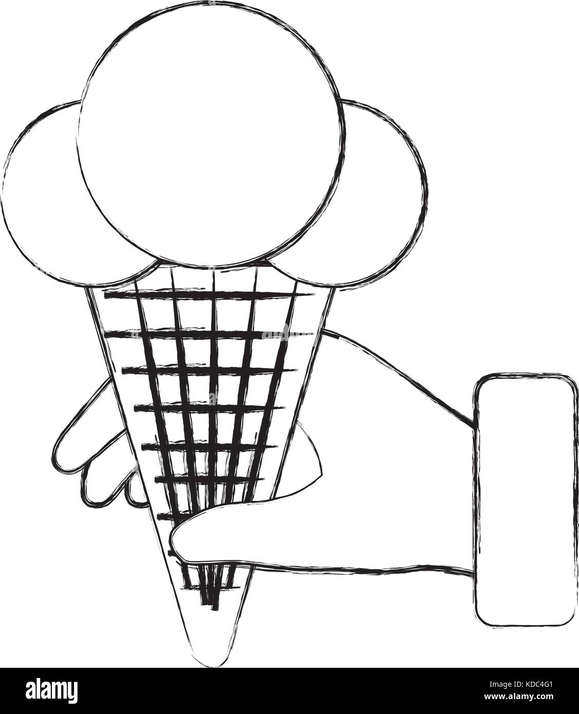 hand with ice cream vector illustration design Stock Vector Image & Art ...