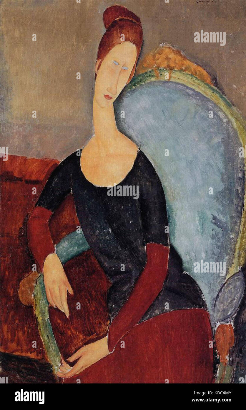 Portrait de Jeanne Hebuterne Modigliani, Amedeo 1918 Stock Photo - Alamy