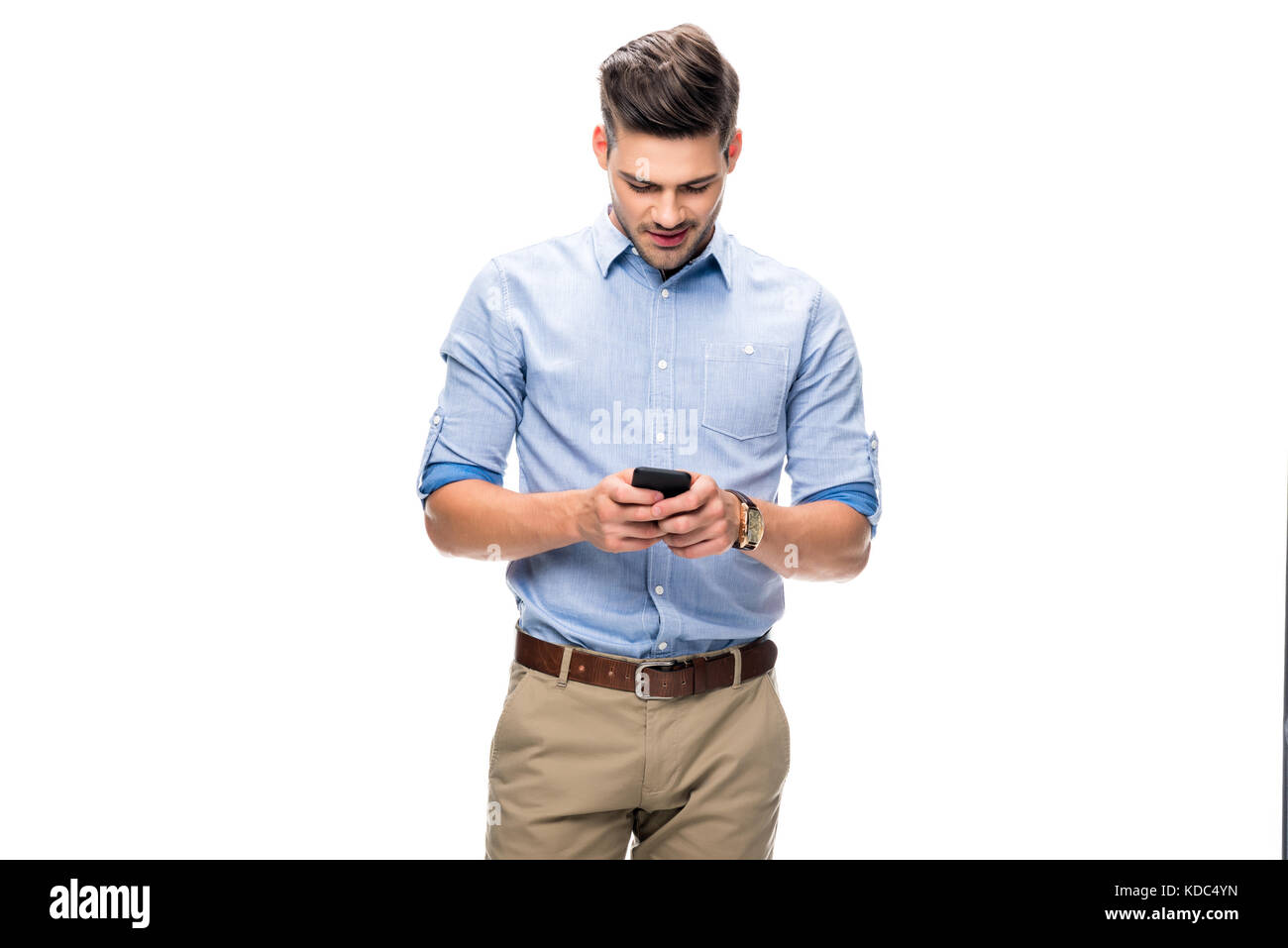 young man using smartphone Stock Photo - Alamy