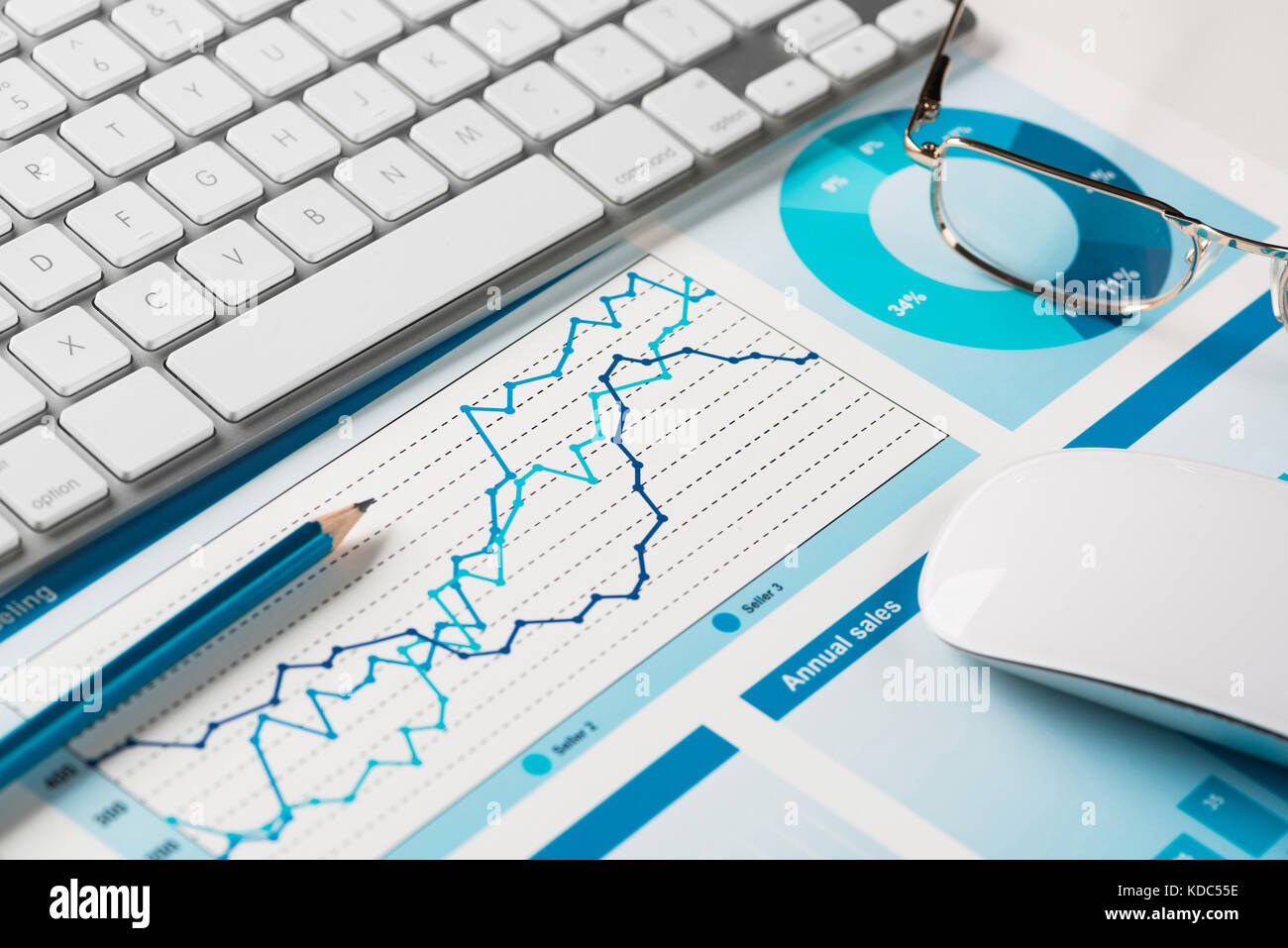 Preparing average sales report Stock Photo - Alamy