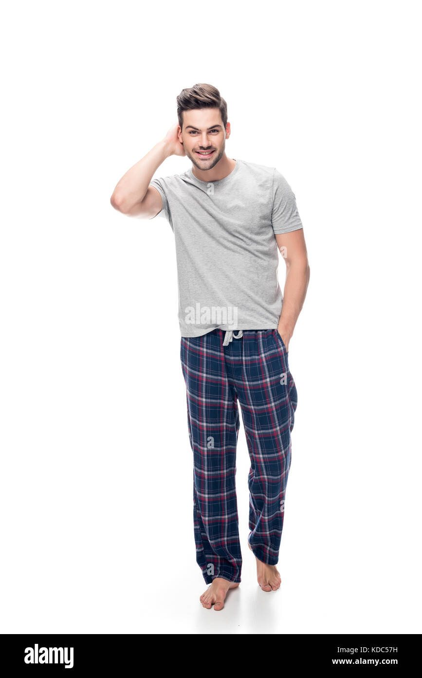 young man in pajamas Stock Photo - Alamy