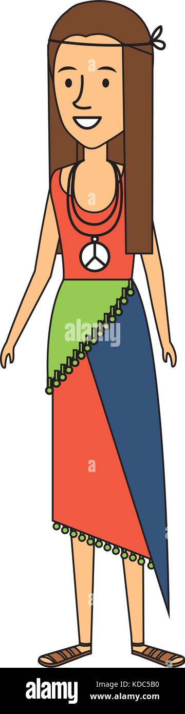 hippie woman avatar character vector illustration design Stock Vector ...