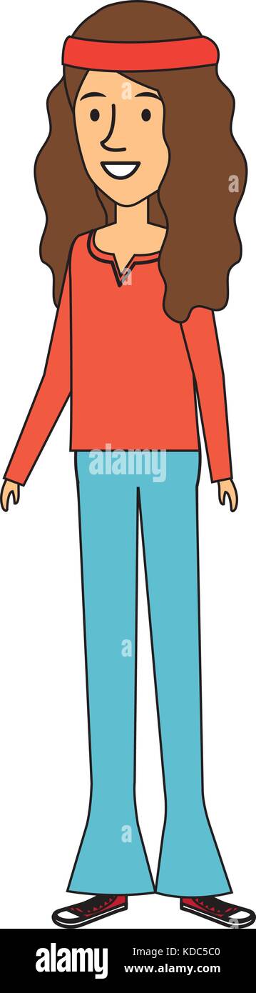hippie woman avatar character vector illustration design Stock Vector ...