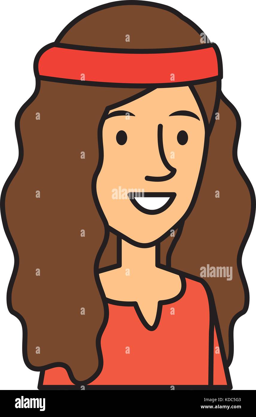 hippie woman avatar character vector illustration design Stock Vector ...