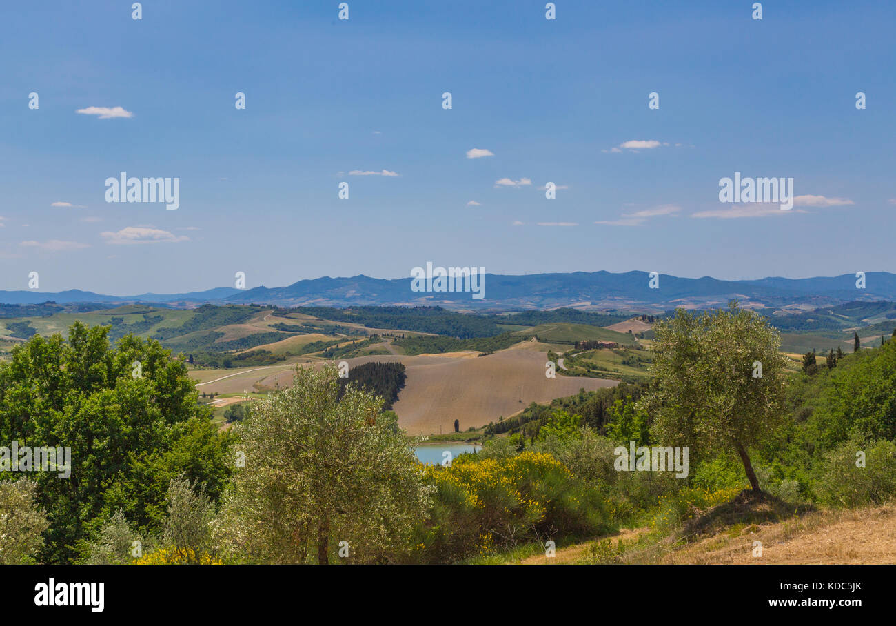 Panoramic view in Tuscany Italy Stock Photo - Alamy