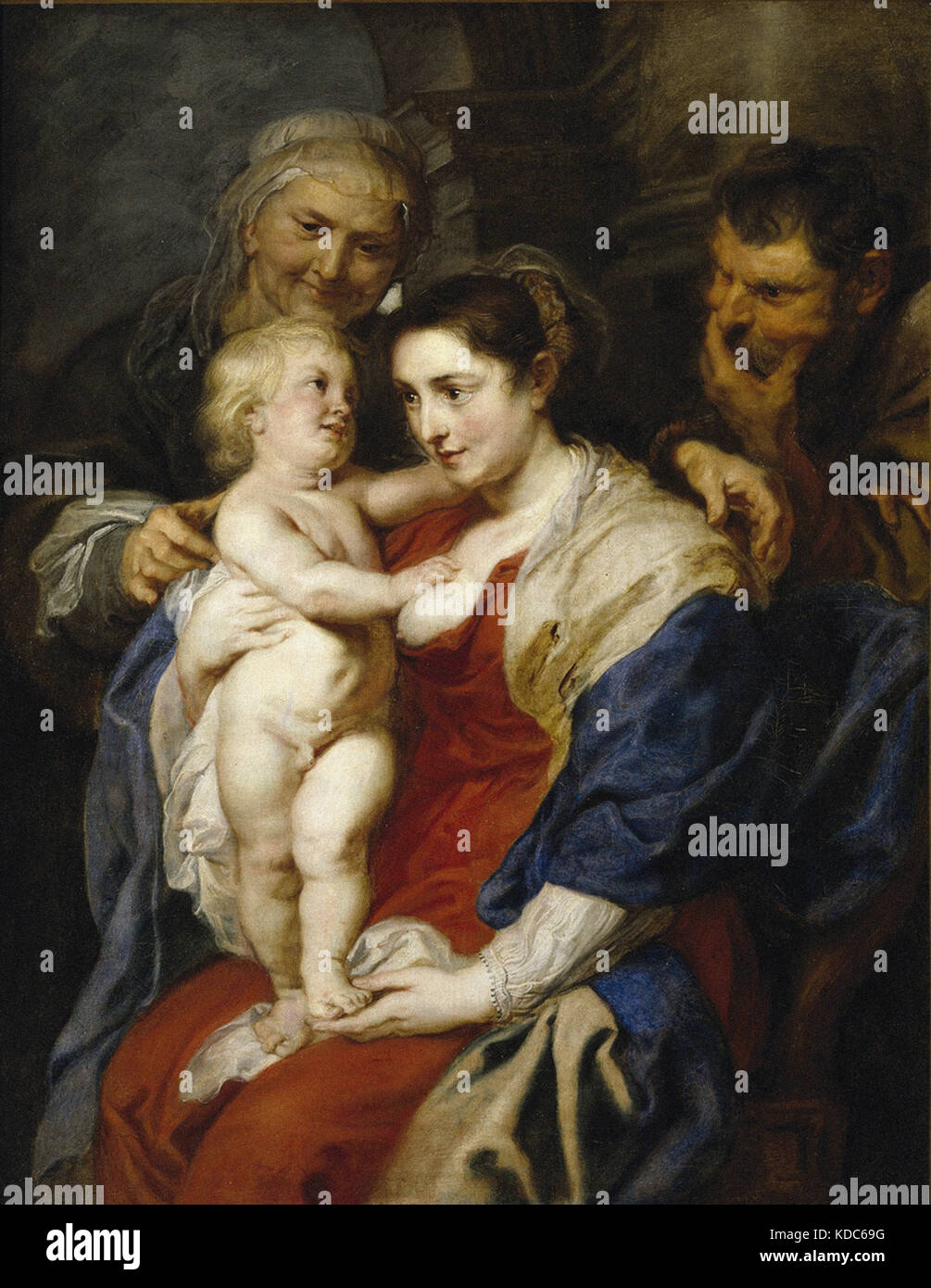 The Holy Family with Santa Ana - Peter Paul Rubens 1626 - 1630 Prado Museum Madrid Stock Photo ...