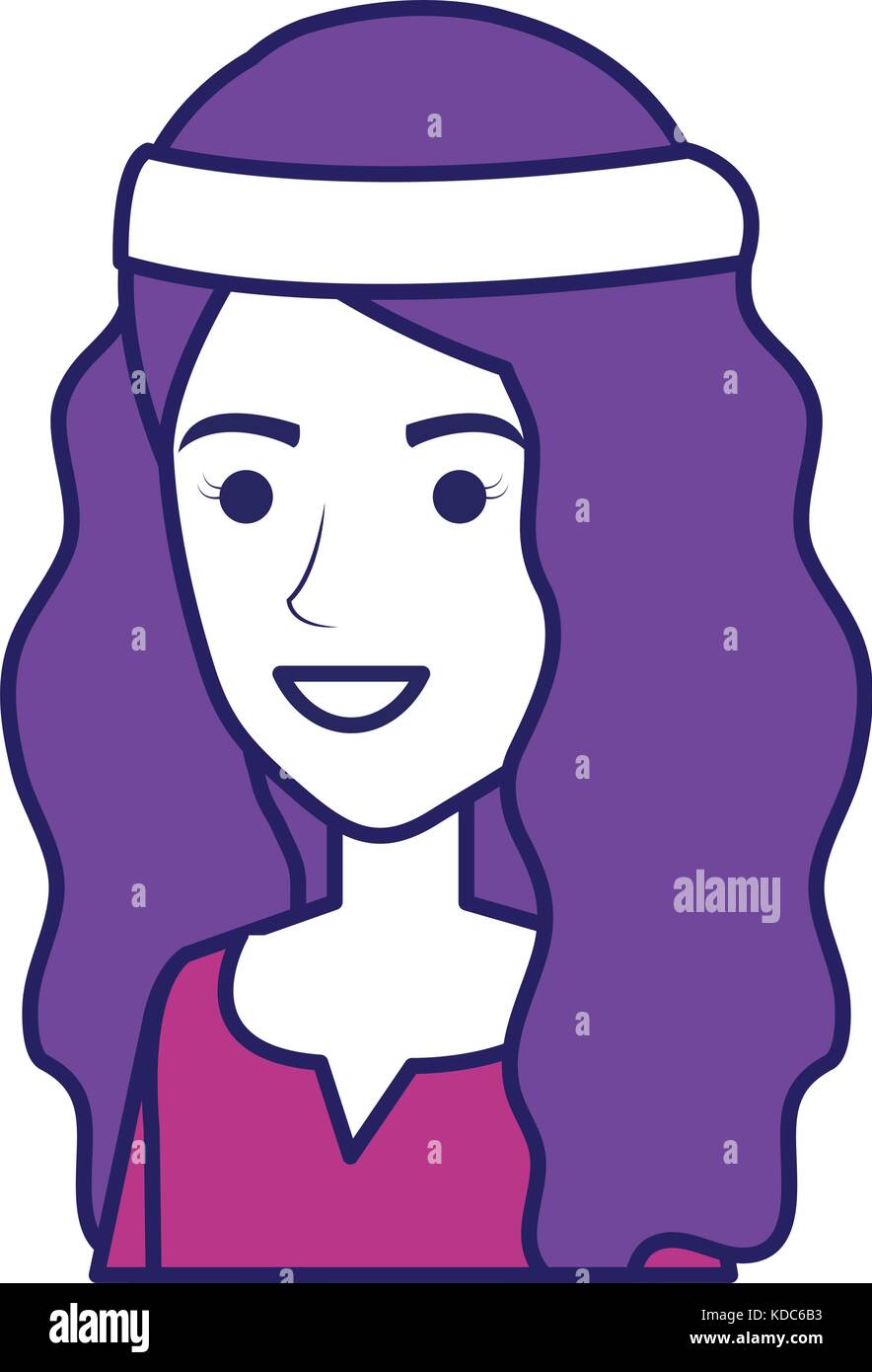 hippie woman avatar character vector illustration design Stock Vector ...