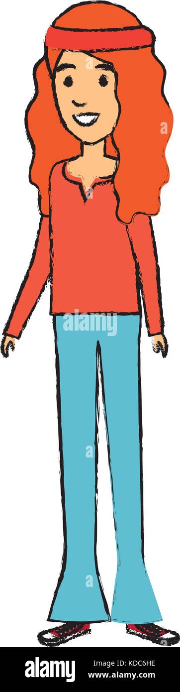 hippie woman avatar character vector illustration design Stock Vector ...
