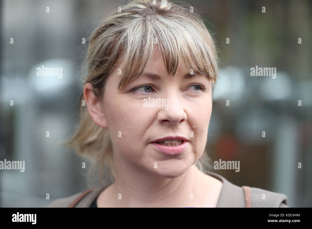 Hazel Melbourne outside Leinster House in Dublin, after giving evidence ...