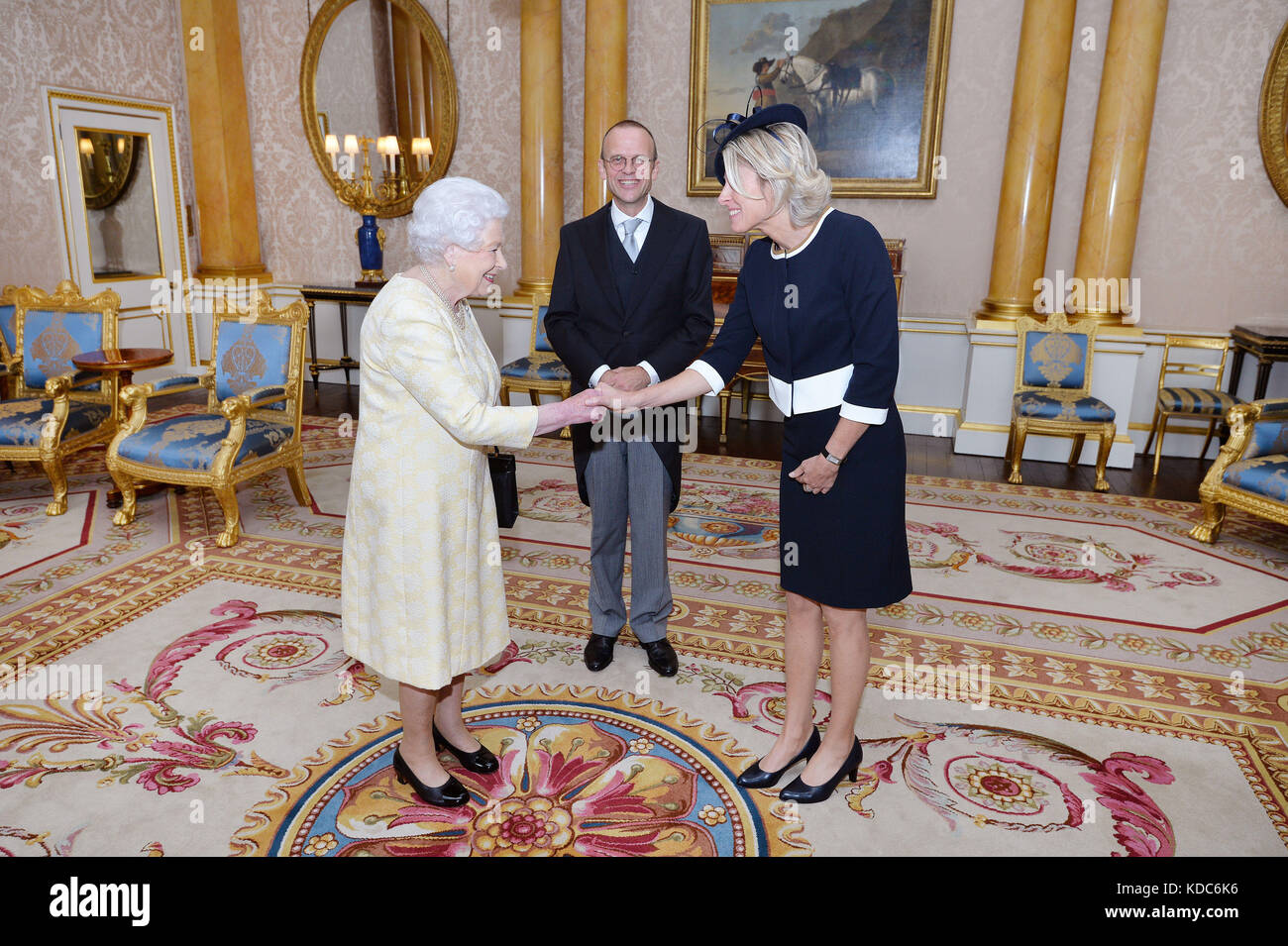Queen Elizabeth II meets the Ambassador of Belgium Mr Rudolf Huygelen ...