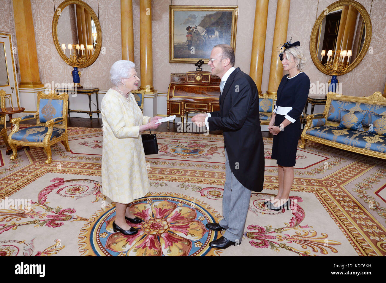 Queen Elizabeth II meets the Ambassador of Belgium Mr Rudolf Huygelen ...