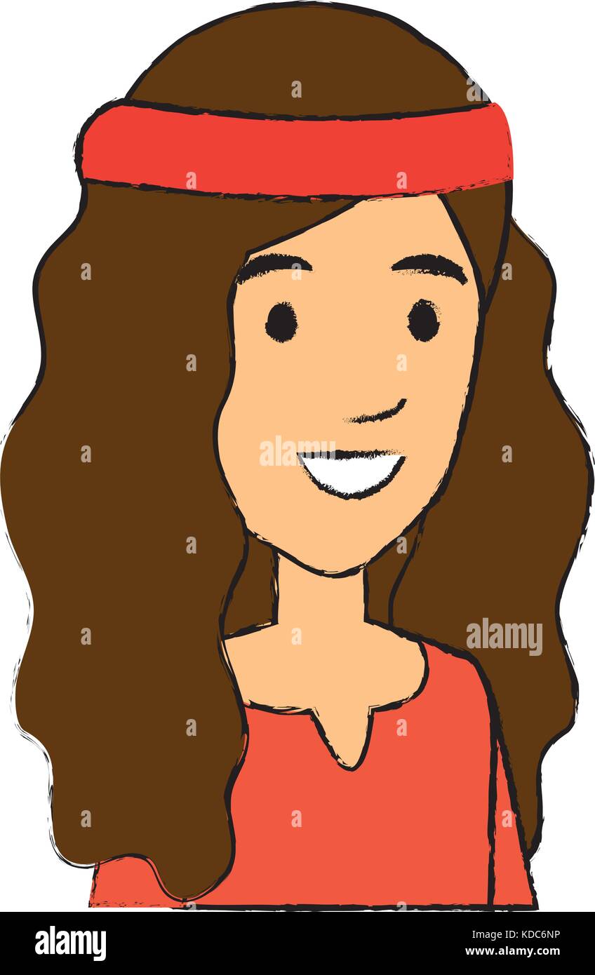hippie woman avatar character vector illustration design Stock Vector ...