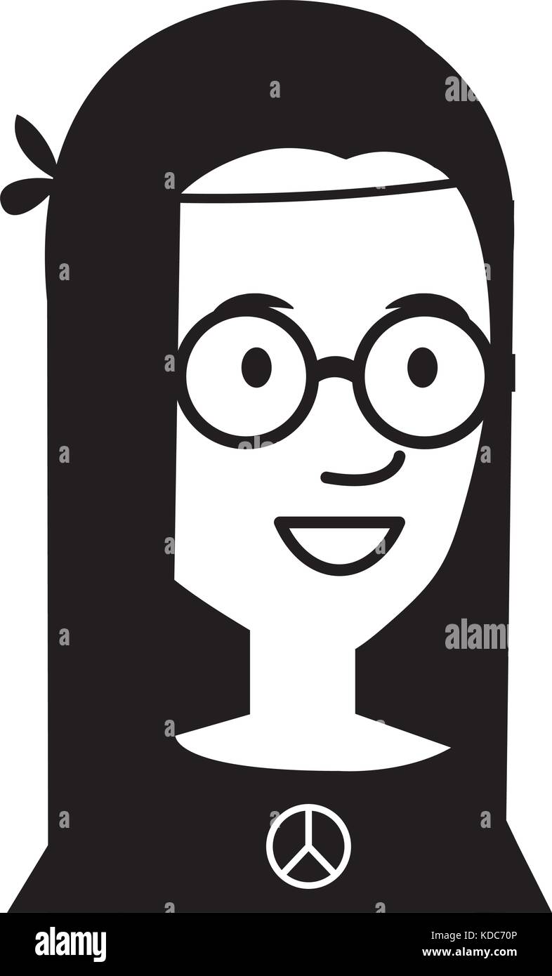 hippie woman avatar character vector illustration design Stock Vector ...