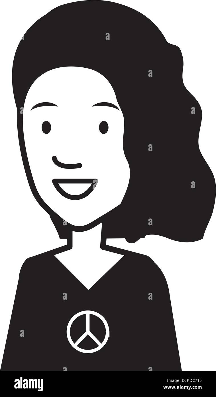 hippie woman avatar character vector illustration design Stock Vector ...