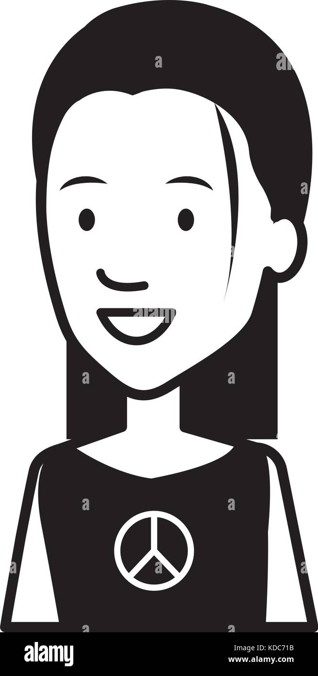 hippie woman avatar character vector illustration design Stock Vector ...