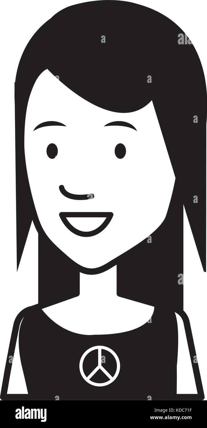 hippie woman avatar character vector illustration design Stock Vector ...