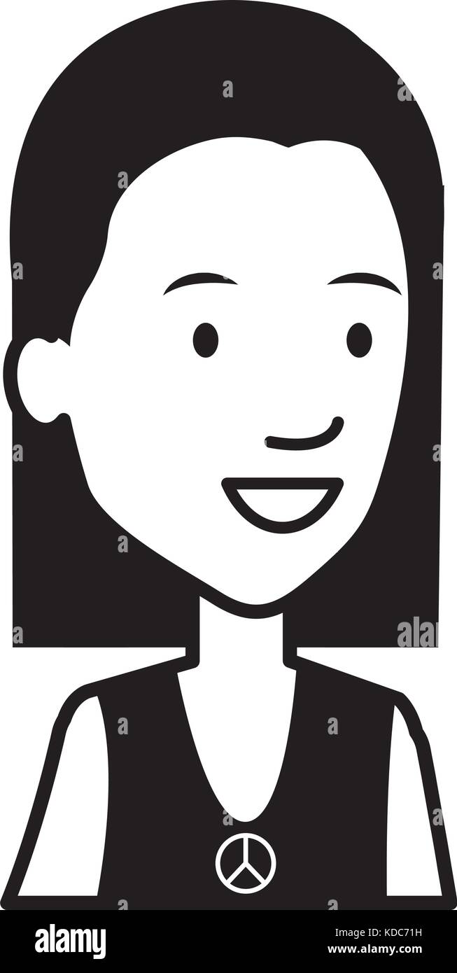 hippie woman avatar character vector illustration design Stock Vector ...