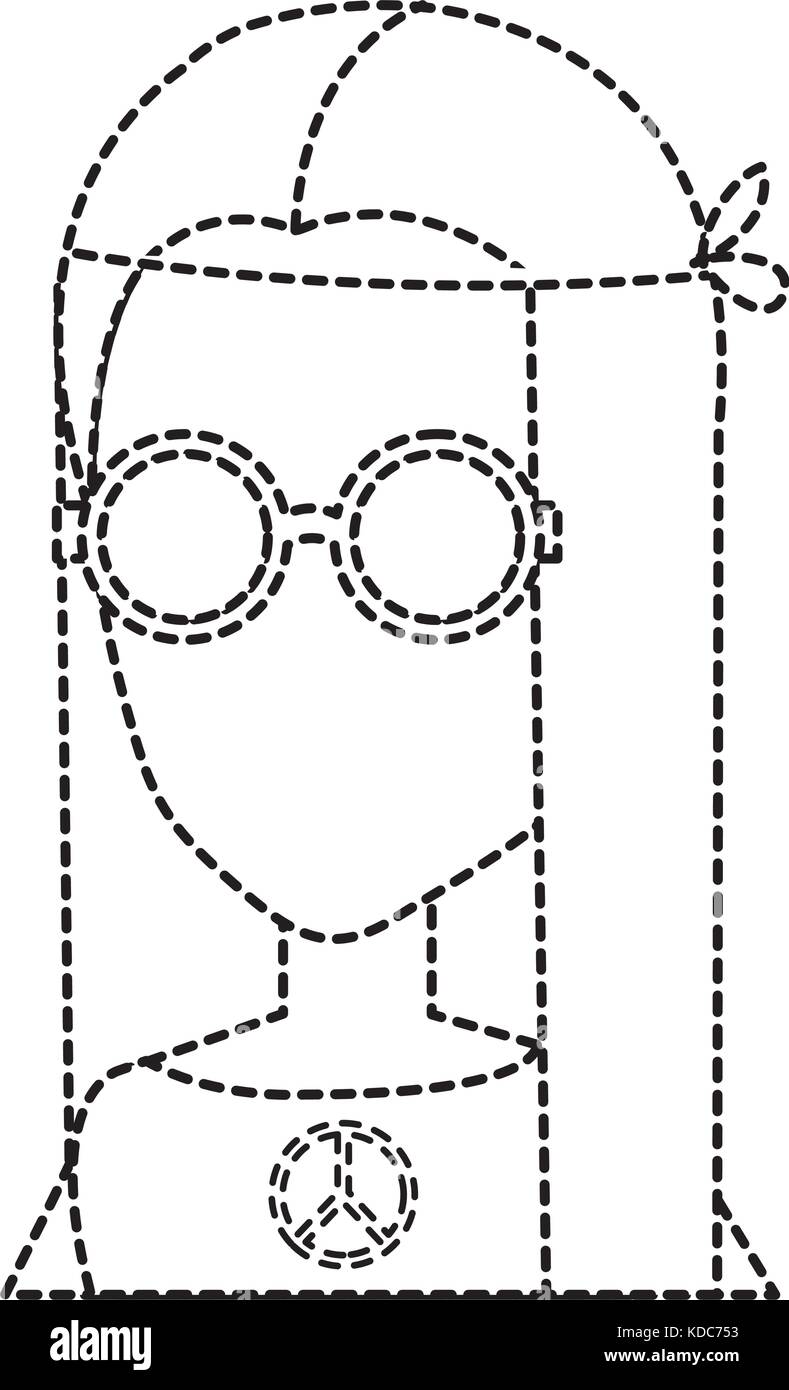 hippie woman avatar character vector illustration design Stock Vector ...