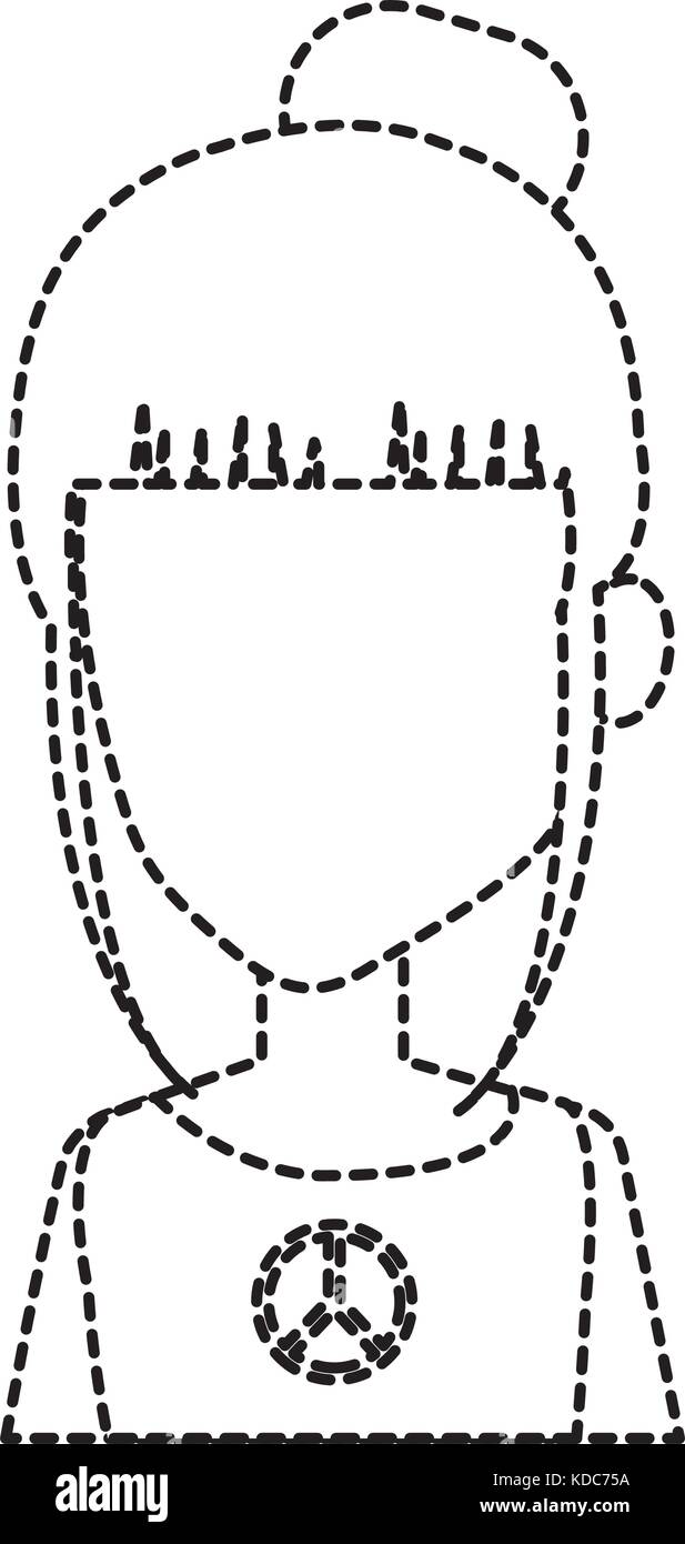 hippie woman avatar character vector illustration design Stock Vector ...