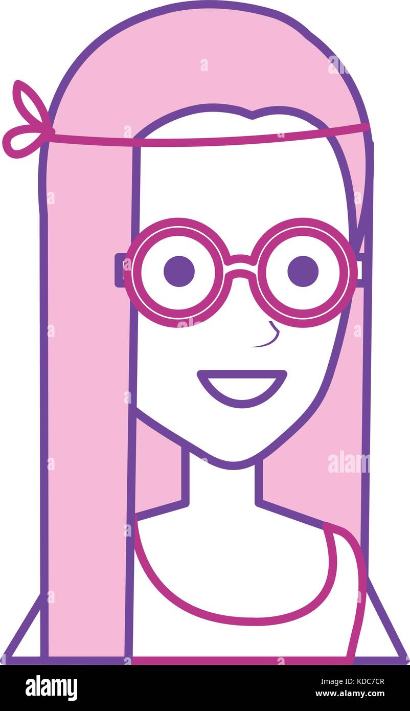 hippie woman avatar character vector illustration design Stock Vector ...