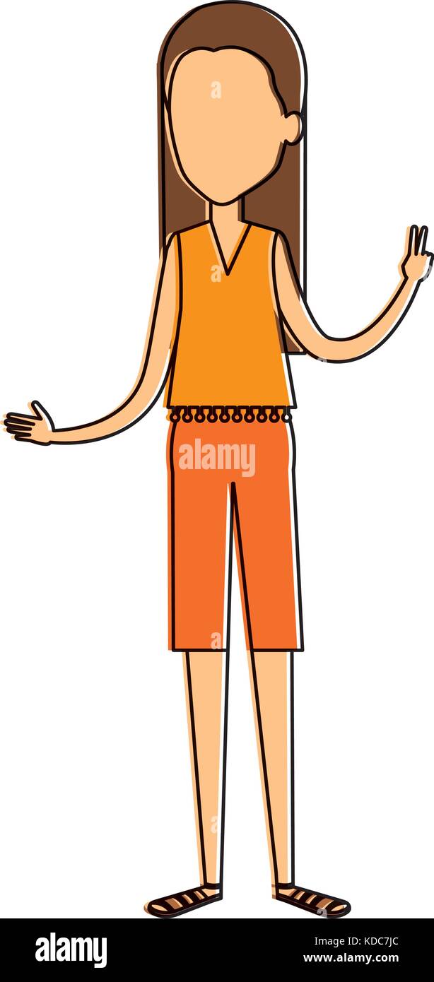 hippie woman avatar character vector illustration design Stock Vector ...