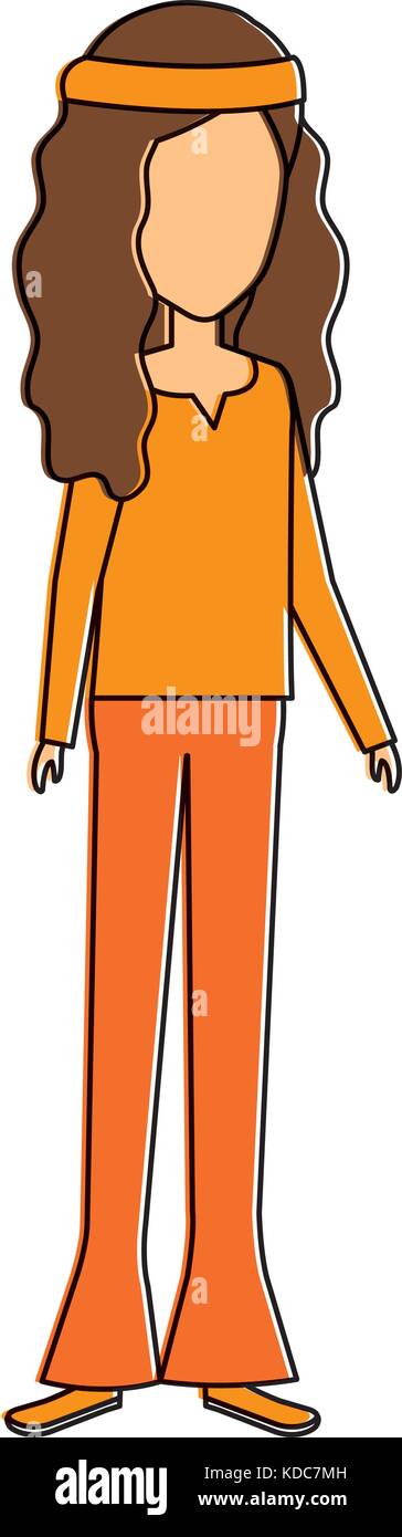 hippie woman avatar character vector illustration design Stock Vector ...