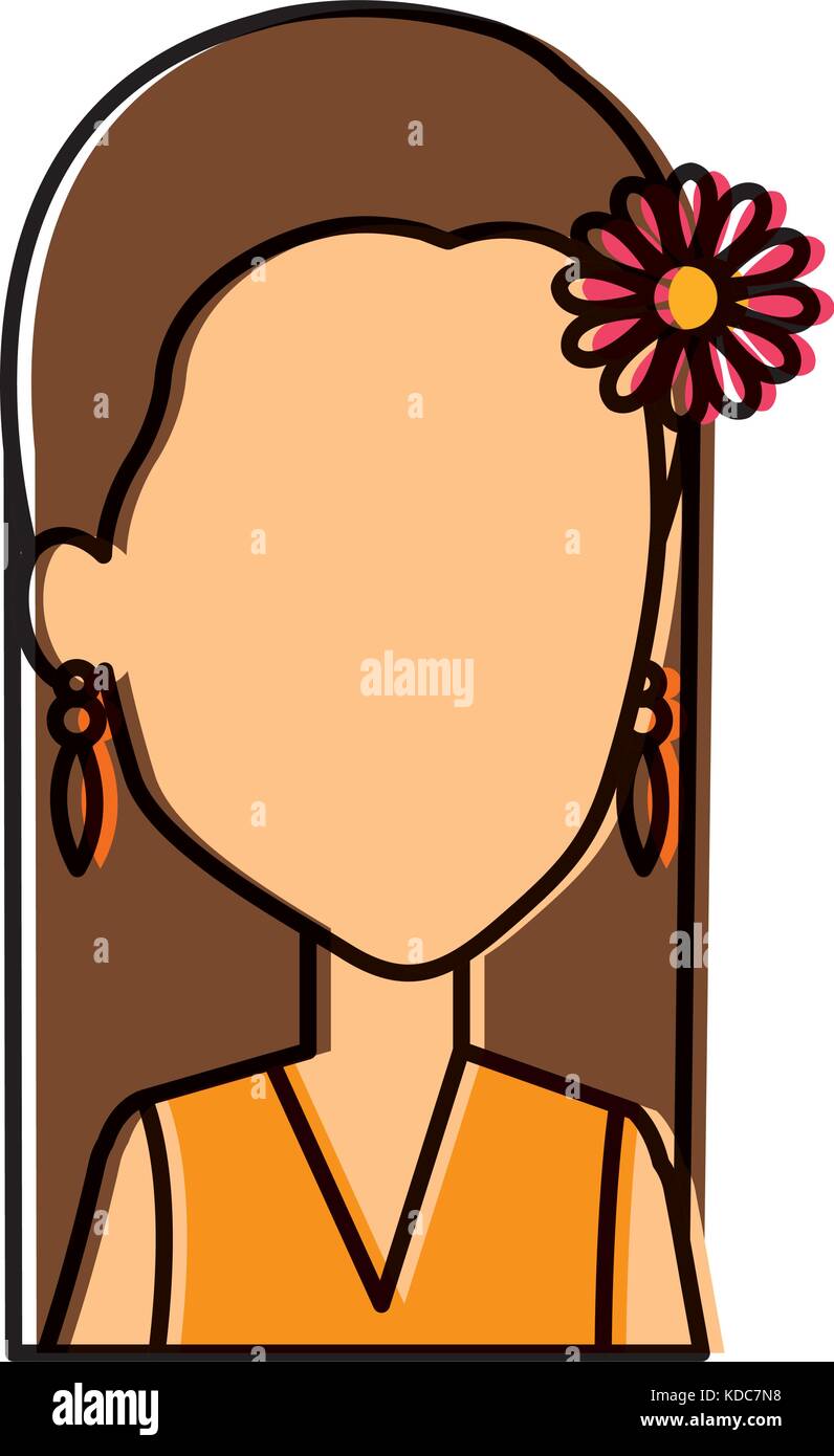 hippie woman avatar character vector illustration design Stock Vector ...