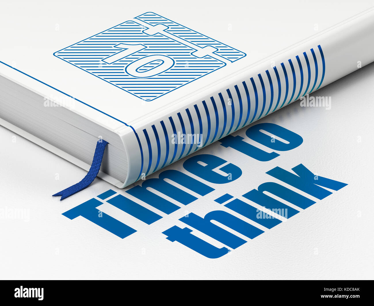 Timeline concept: book Calendar, Time To Think on white background ...