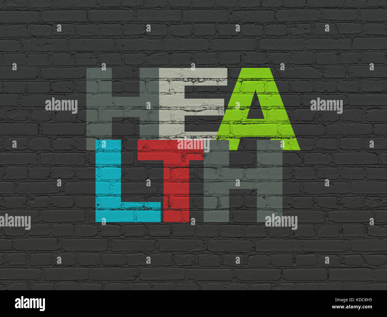Healthcare concept: Health on wall background Stock Photo - Alamy