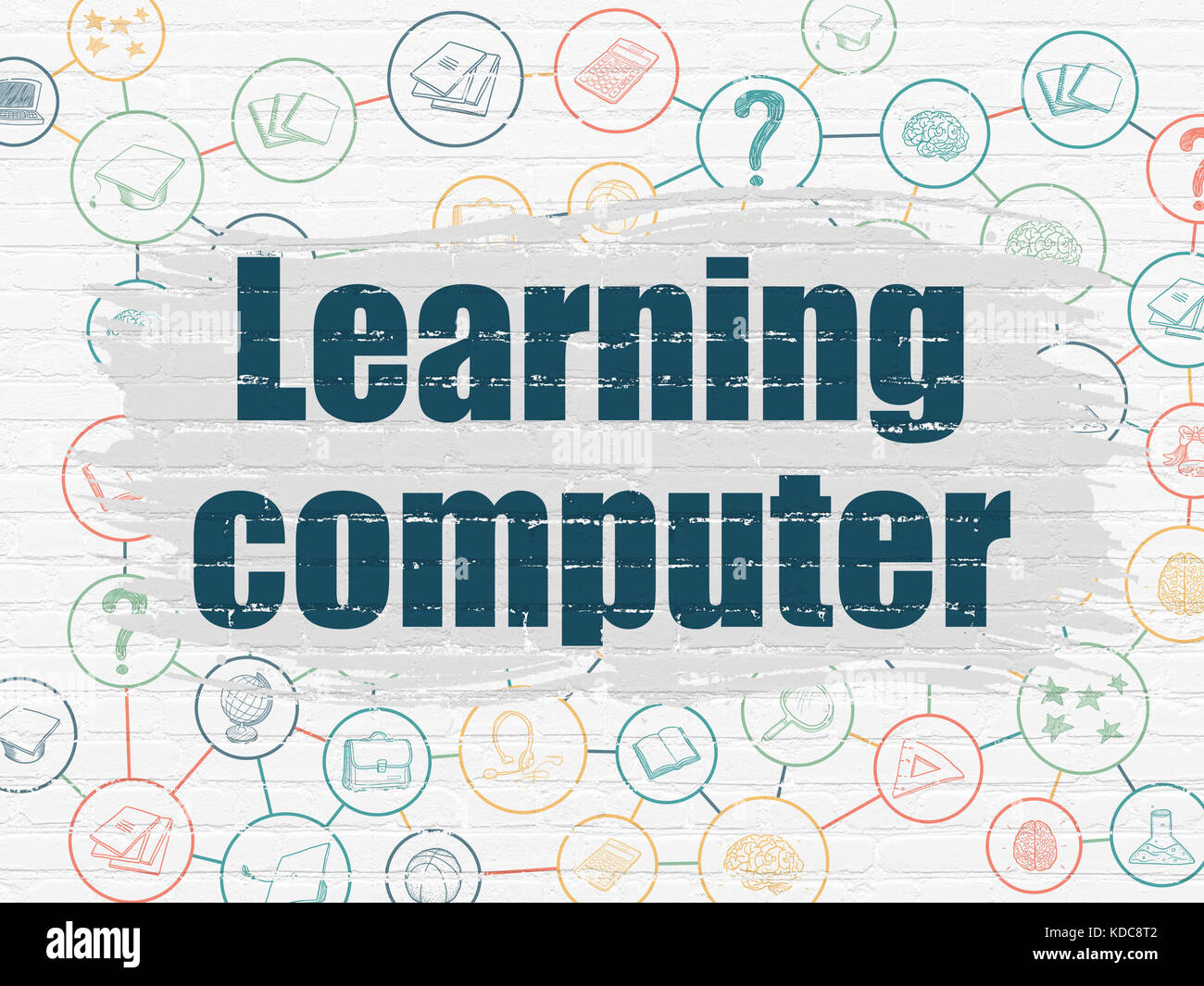 Learning concept: Learning Computer on wall background Stock Photo - Alamy