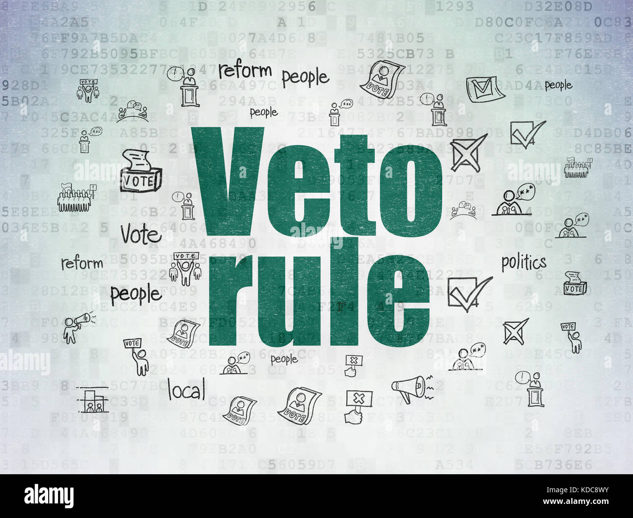 Political concept: Veto Rule on Digital Data Paper background Stock ...