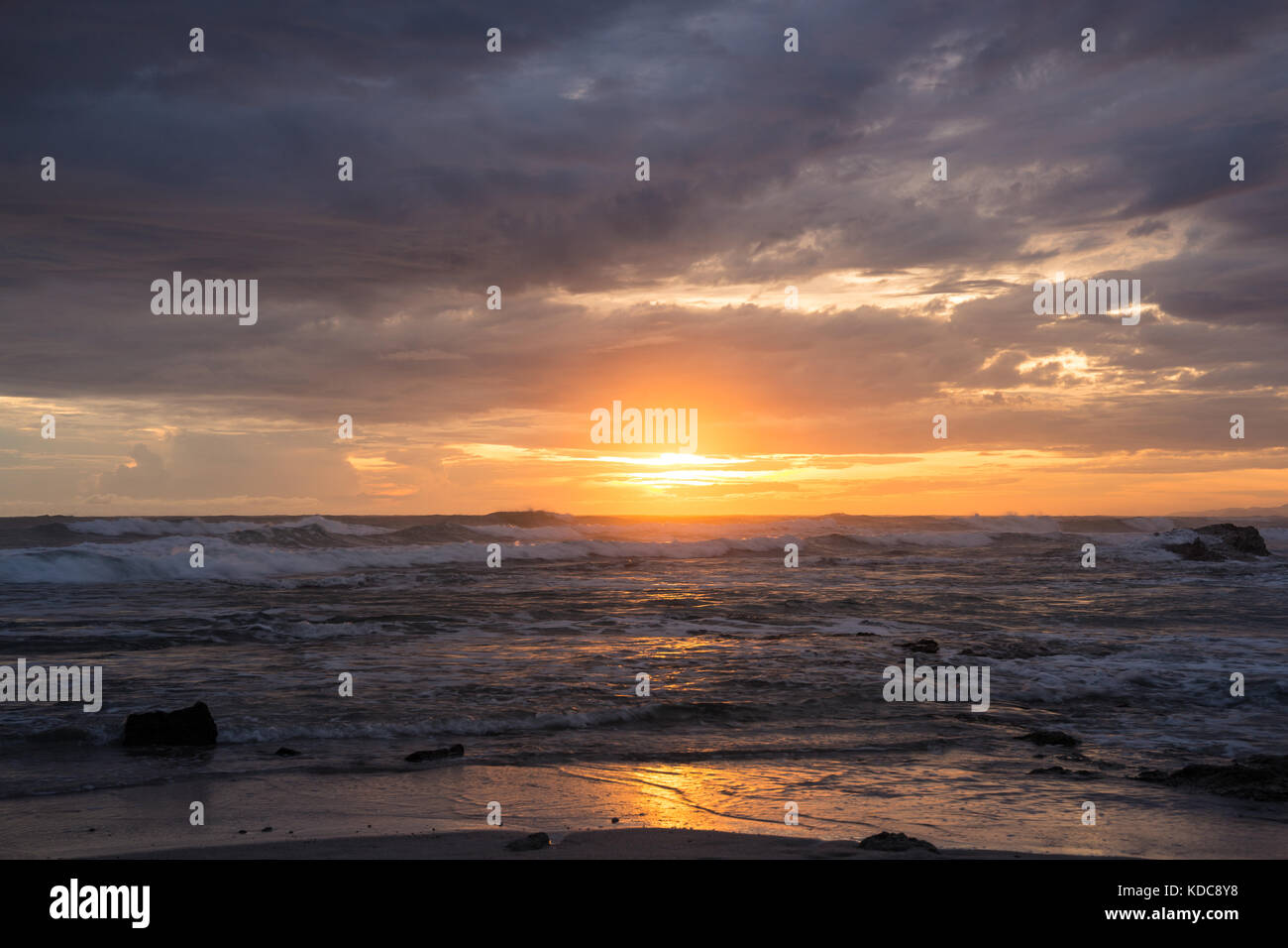Sea scape waves sunset Stock Photo - Alamy