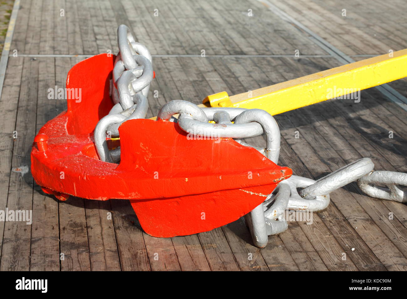 Red iron Anchor Stock Photo - Alamy
