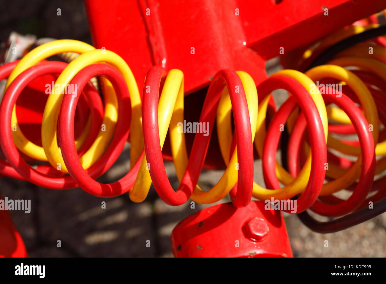 colorful red and yellow electric cables Stock Photo - Alamy