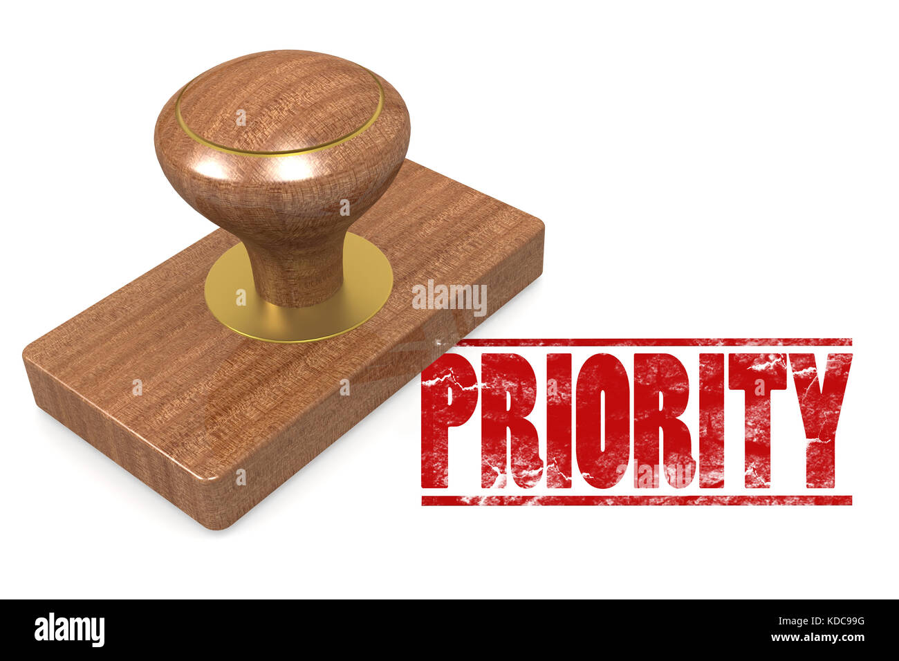 Rubber stamp with word Priority image with hi-res rendered artwork that ...