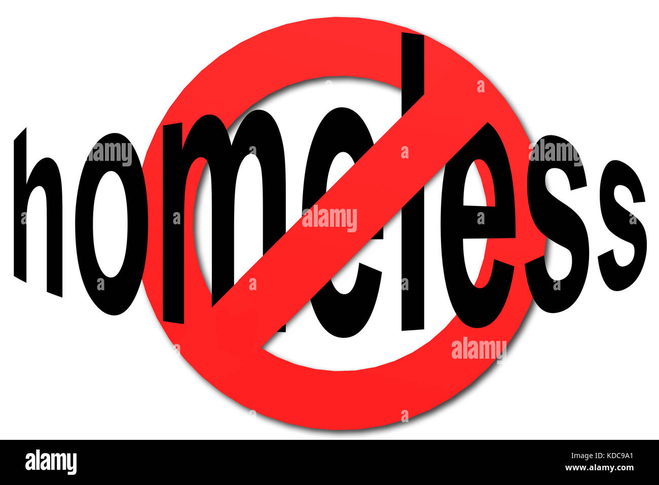 Stop homeless sign in red with white background, 3D rendering Stock ...