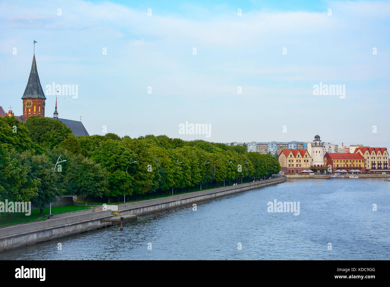 Kaliningrad, the view from the Trestle bridge on the Kneiphof island ...