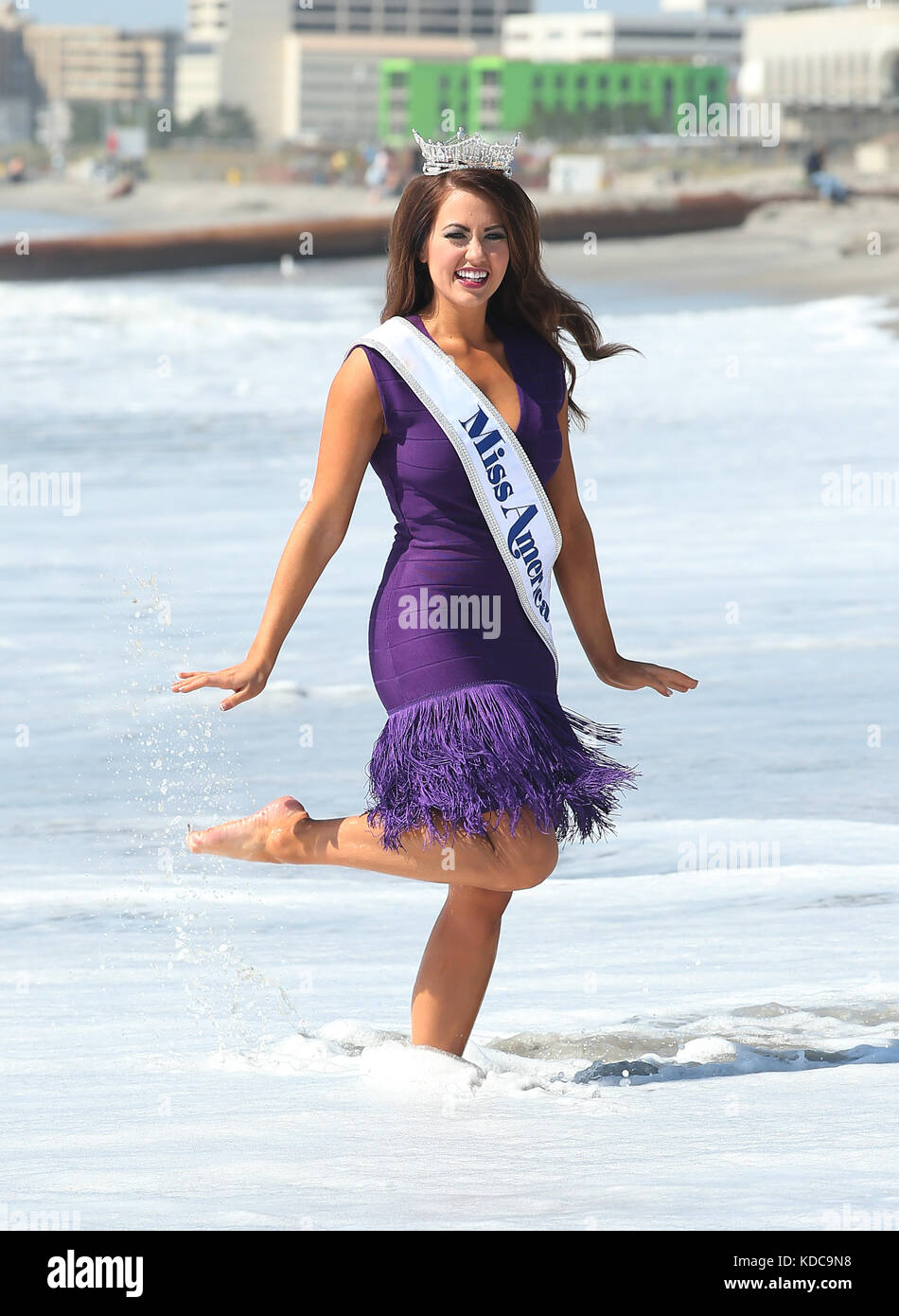 Miss America 2018, Cara Mund during a Beach photocall on The Boardwalk ...