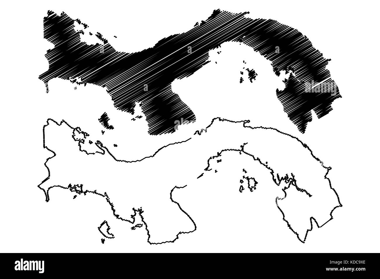Panama map vector illustration, scribble sketch Panama Stock Vector ...