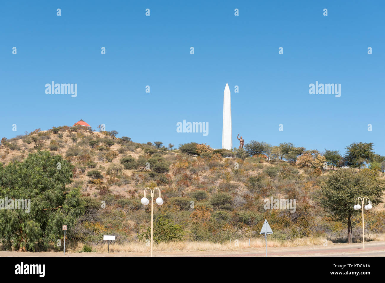 WINDHOEK, NAMIBIA - JUNE 16, 2017: A view of Heroes Acre, an official ...