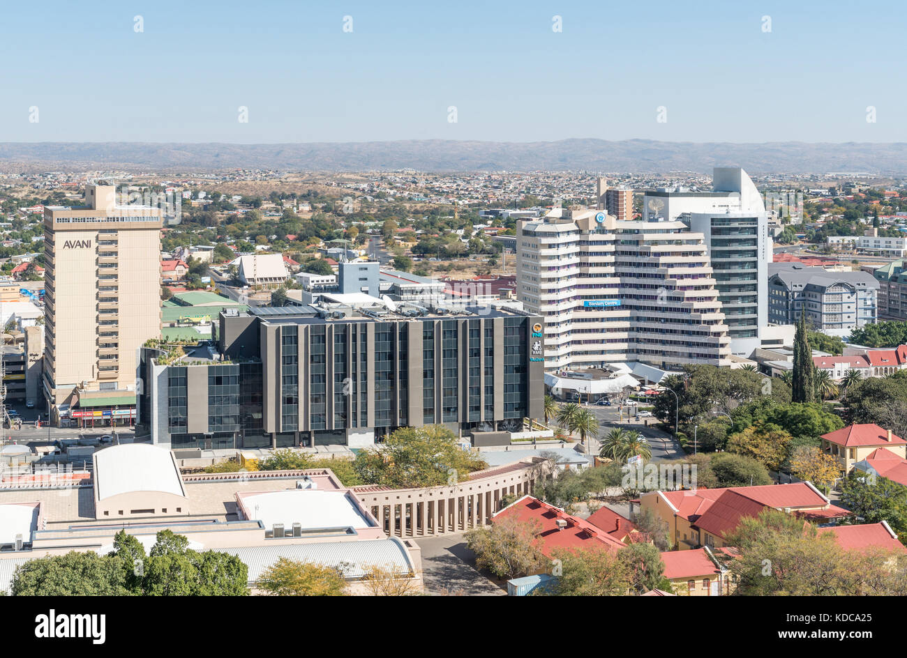 WINDHOEK, NAMIBIA - JUNE 17, 2017: An aerial view of part of the ...