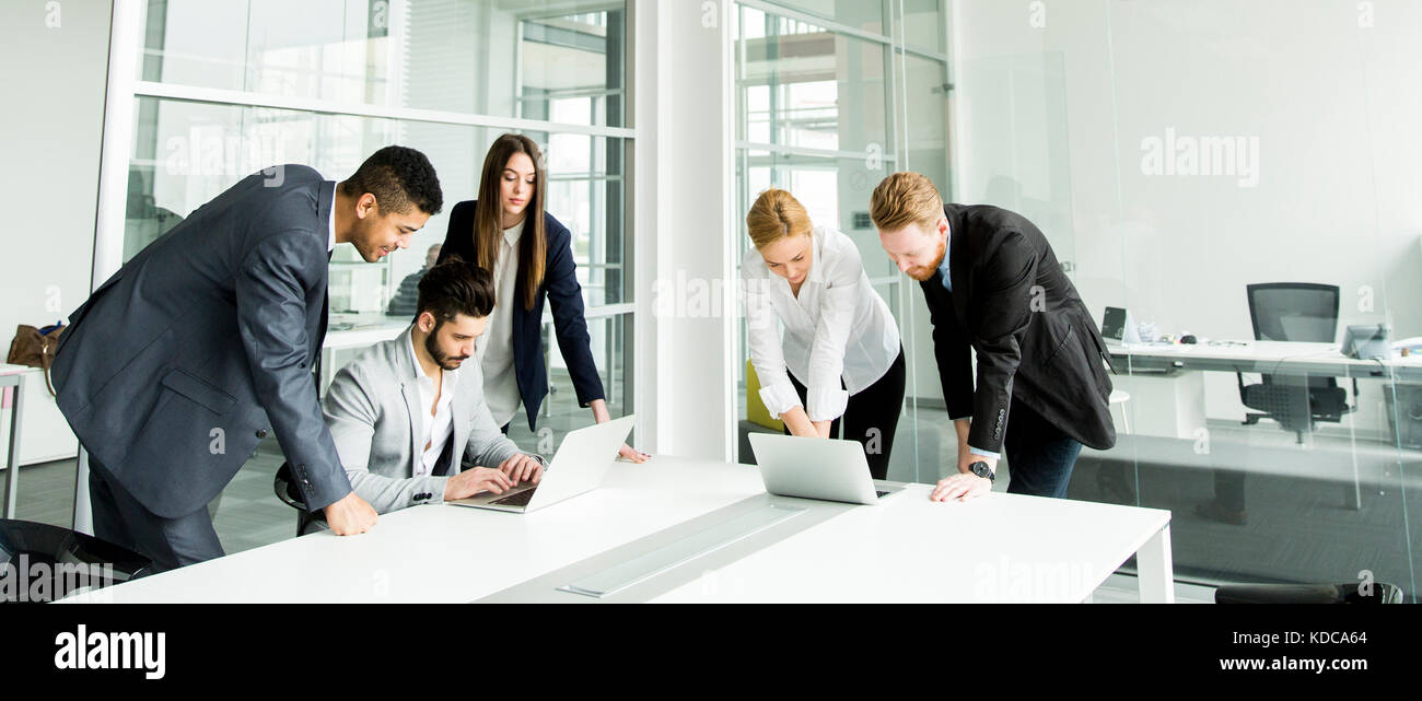 Group of businesspeople having meeting in conference room Stock Photo ...