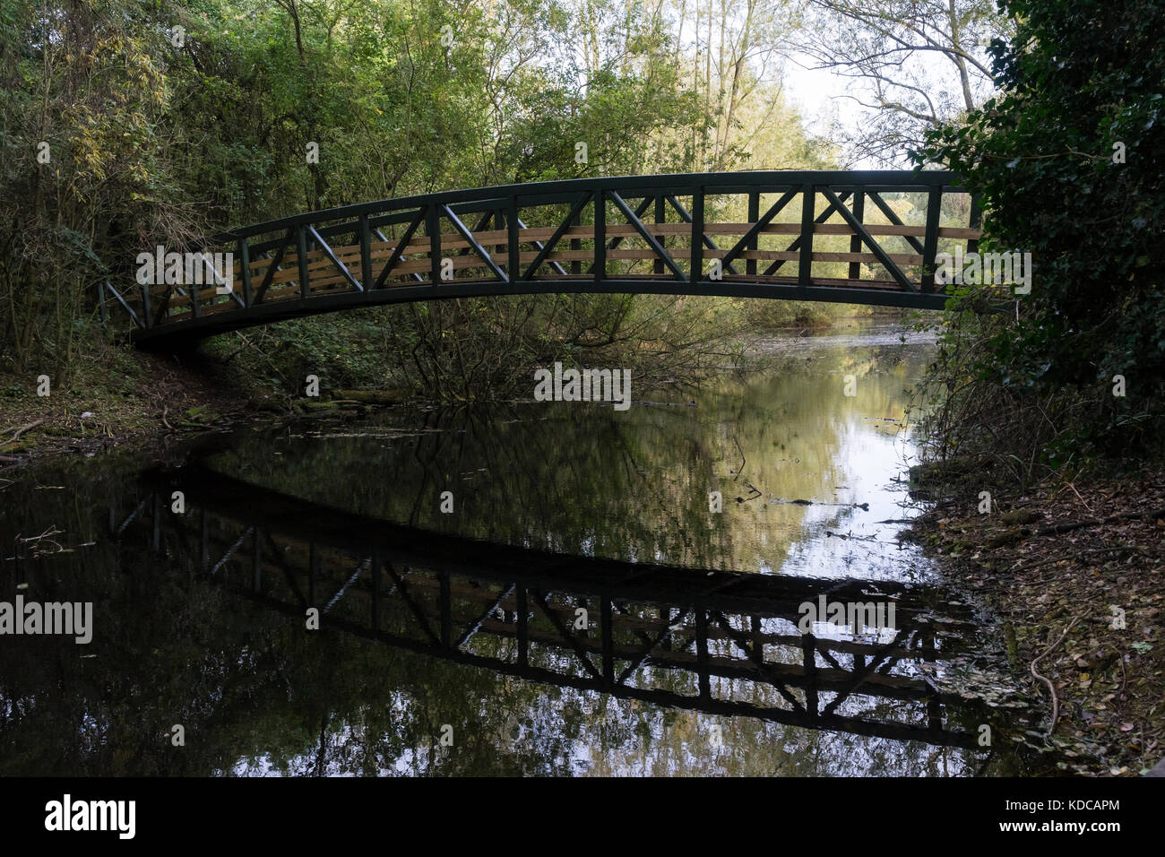 Bridge over lake Stock Photo - Alamy