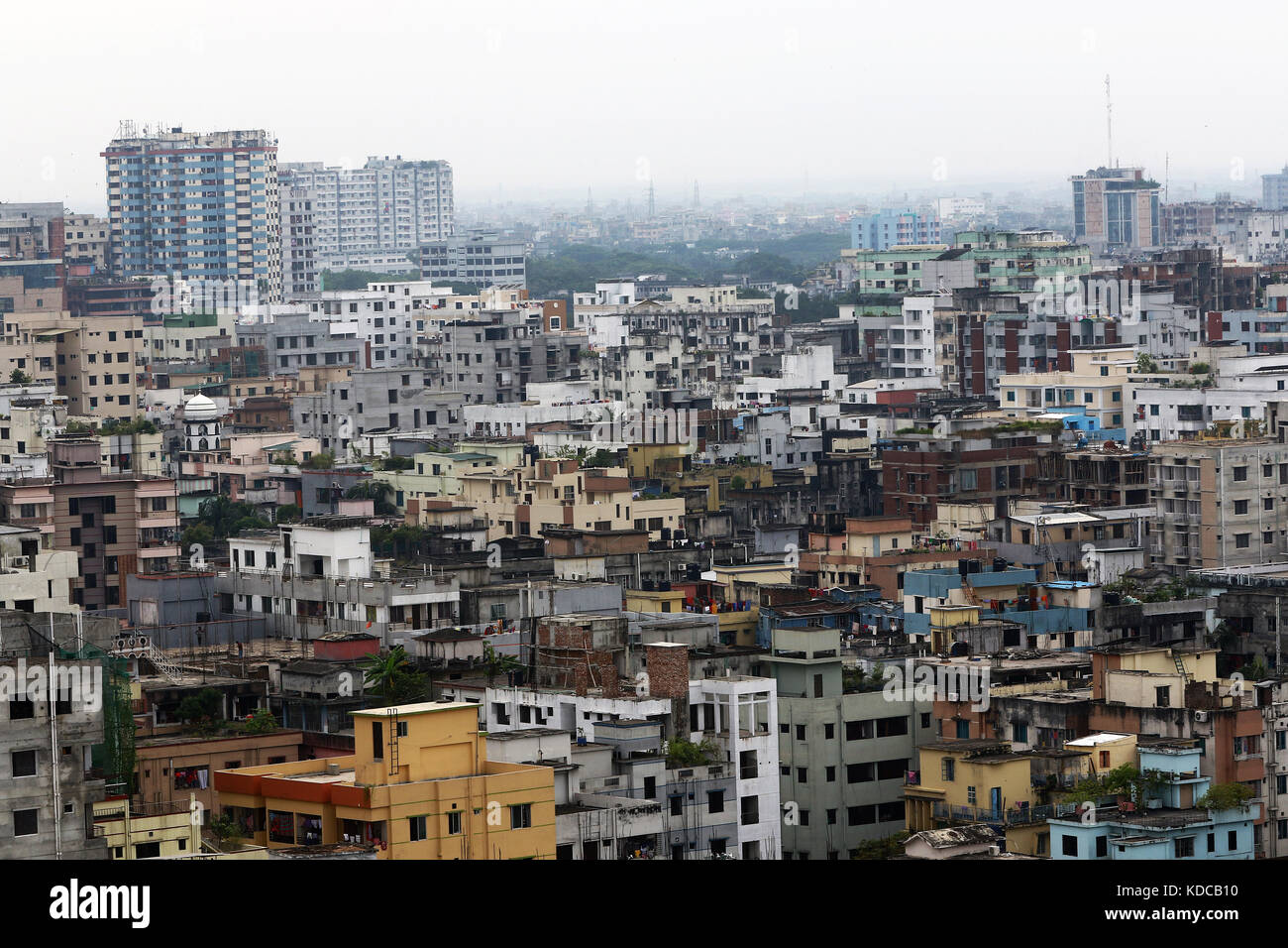 Highly populated Dhaka city crammed with unplanned buildings Stock ...