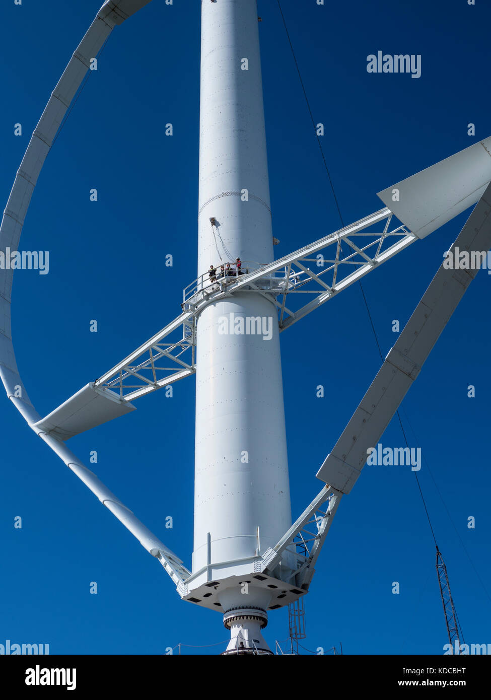 Climbers midway up Eole, world's tallest vertical axis windmill ...