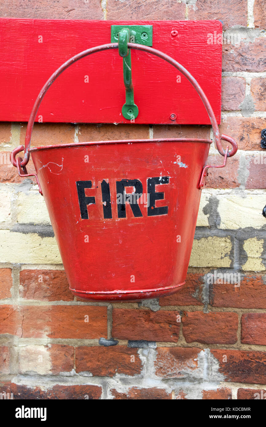 Fire bucket, County School Station, Norfolk, England Stock Photo - Alamy